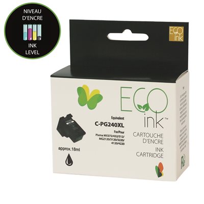 Cartouche à jet d'encre recyclée québécoise pour Canon PG240XL - Noire ...